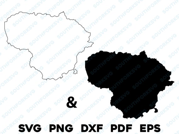 Lithuania Country Silhouette & Outline Shapes Svg Png Dxf Pdf - Etsy