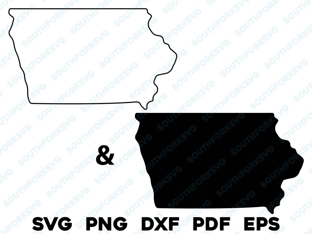 Simple Iowa State Silhouette & Outline Shapes Svg Png Dxf Pdf Eps ...
