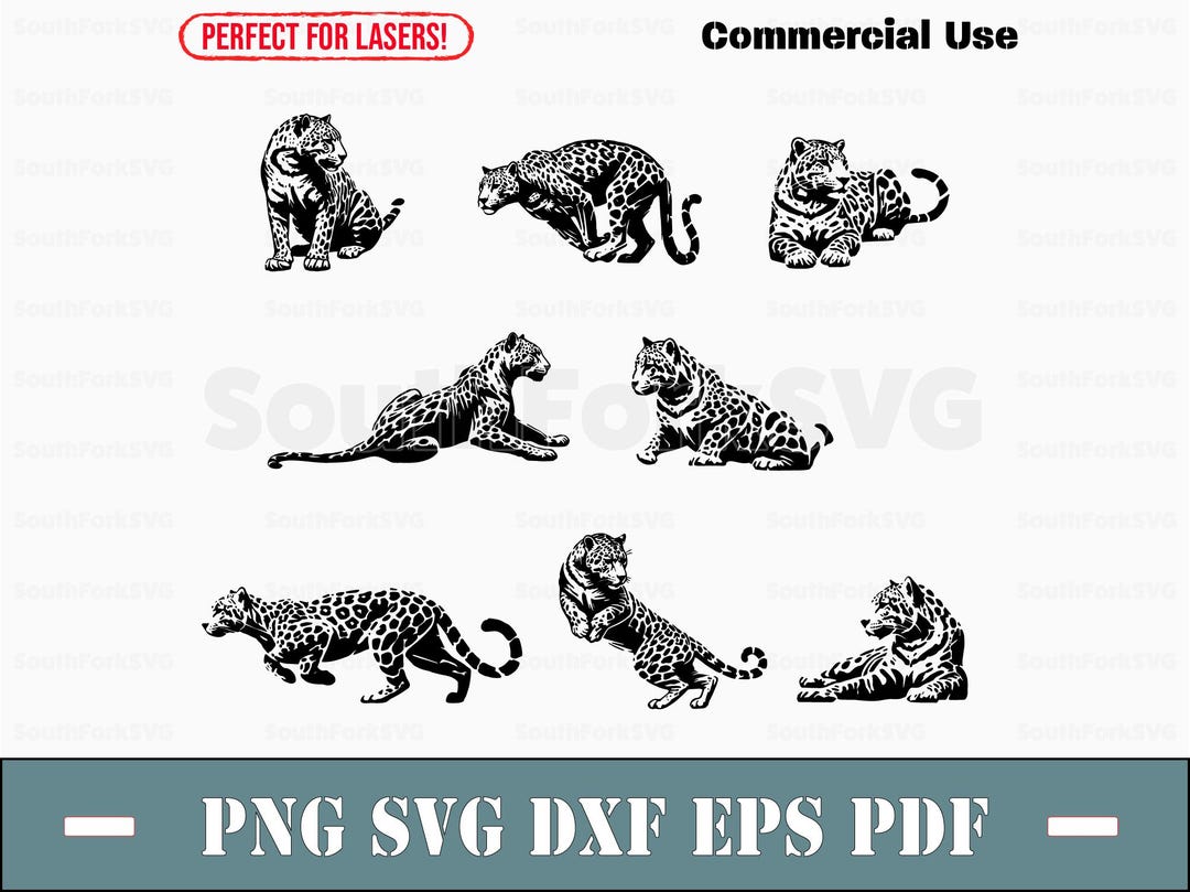 Leopard Bundle Svg Png Dxf Eps Pdf Laser Cnc Vinyl Cut Print Dye Sub ...