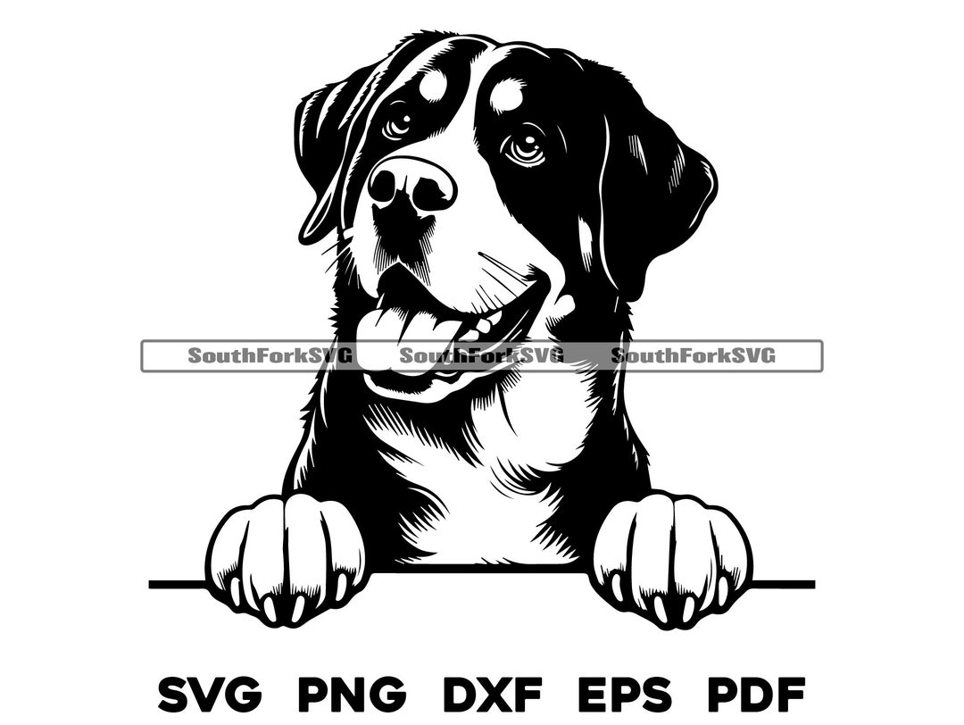 Peeking Greater Swiss Mountain Dog Svg Png Dxf Eps Pdf Vector Graphic ...