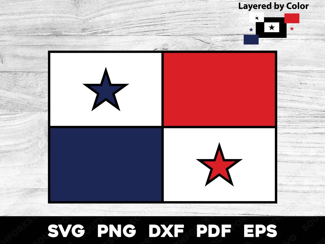 Panama Flag 2 | Svg Png Dxf Eps Pdf | Layered by Color Vector Graphic ...