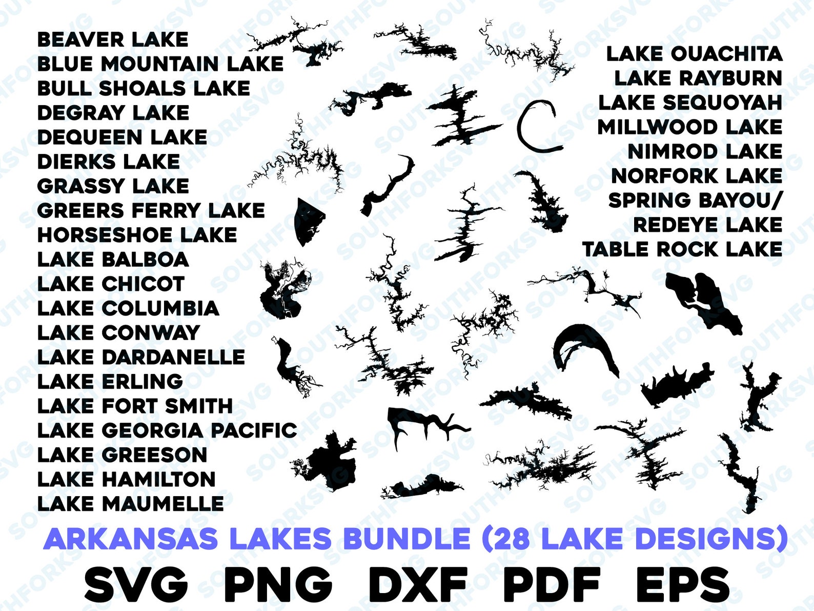 28 Arkansas Lake Mega Bundle Map Shape Silhouette Svg Png Dxf Pdf Eps ...