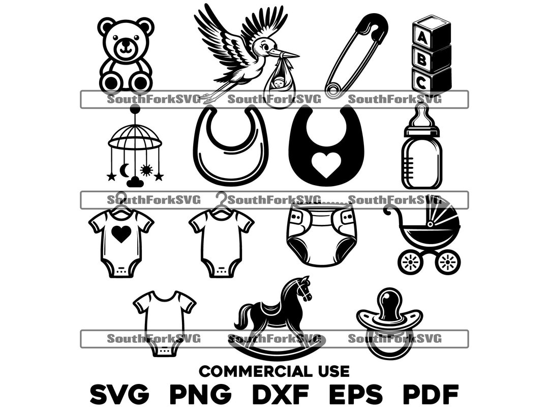 Baby Designs Bundle Svg Png Dxf Eps Pdf | Vector Graphic Cut File Laser ...