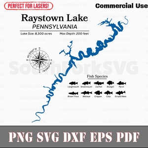 Raystown Lake Pennsylvania Map Data, Fish Species | Laser Ready CNC ...