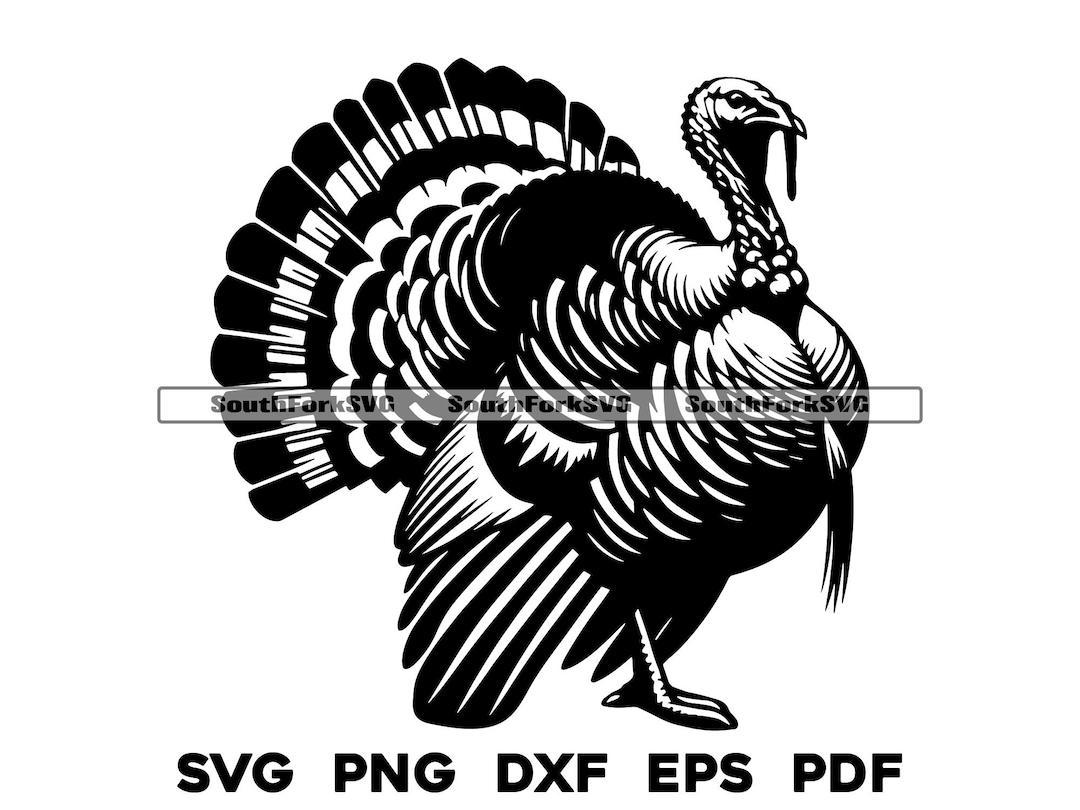 Simple Wild Turkey Design | Svg Png Dxf Eps Pdf | Vector Graphic Cut ...
