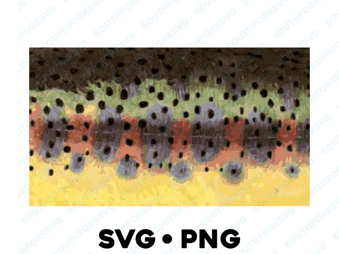 Golden Trout Skin Pattern SVG PNG DXF Rainbow Brook Brown Trout Fly ...