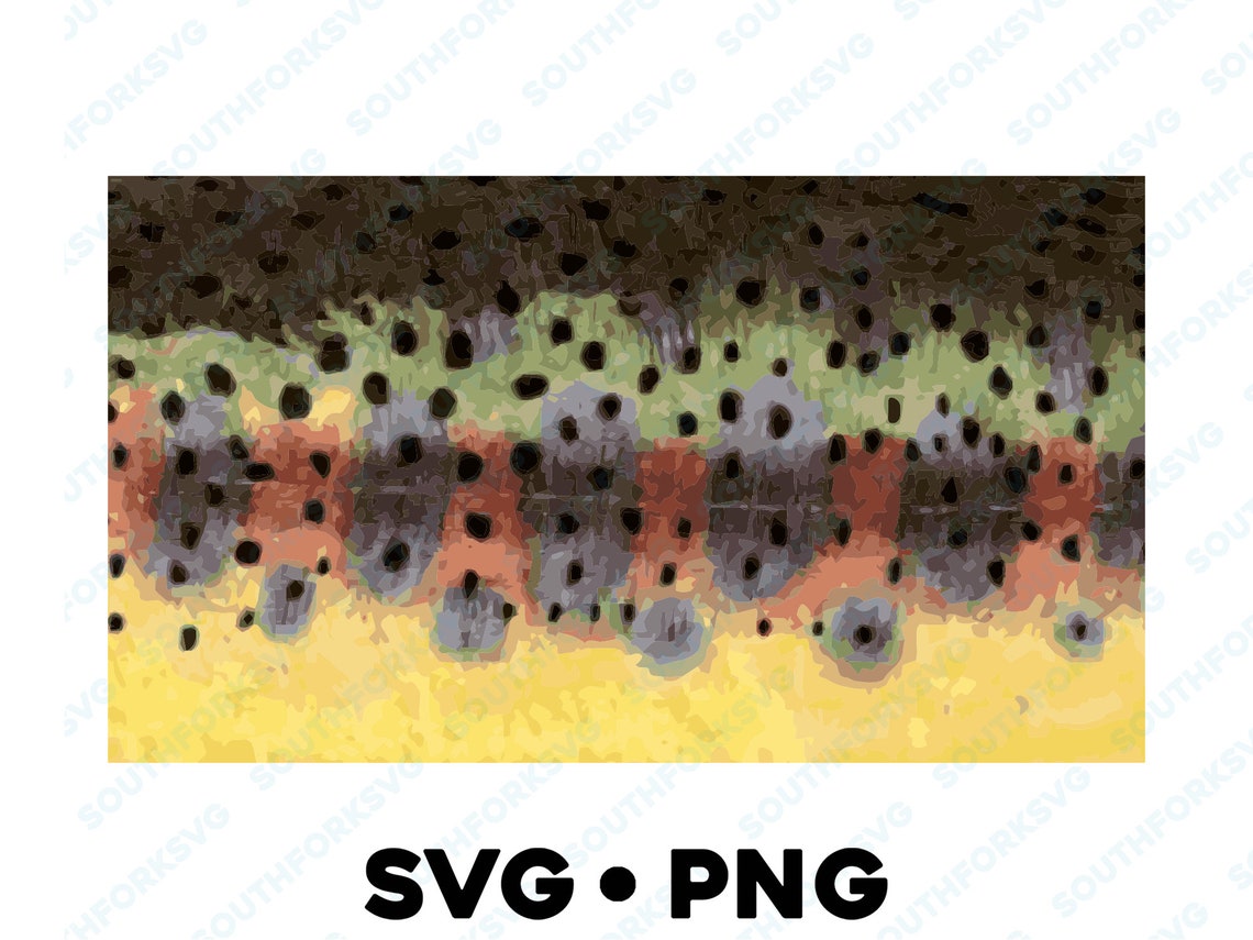 Golden Trout Skin Pattern SVG PNG DXF Rainbow Brook Brown - Etsy