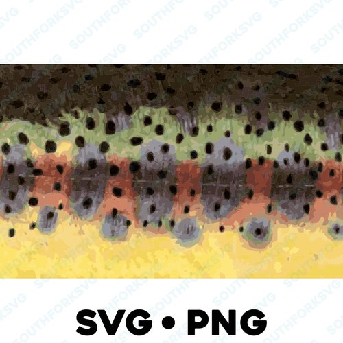 Rainbow Trout Skin Pattern SVG PNG Vector Transparent Cameo - Etsy