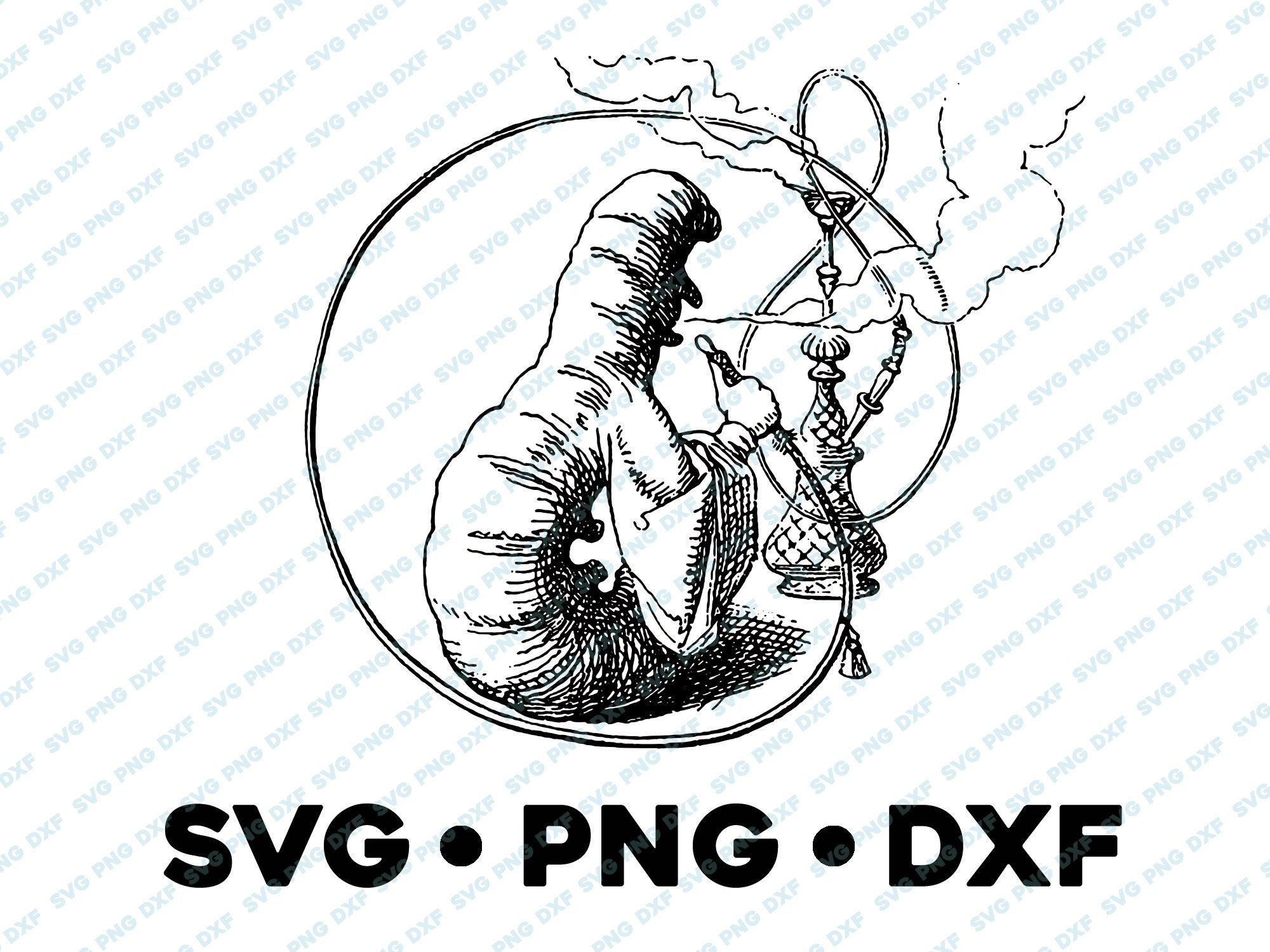 The Caterpillar Alice in Wonderland SVG PNG DXF Cricut cameo | Etsy