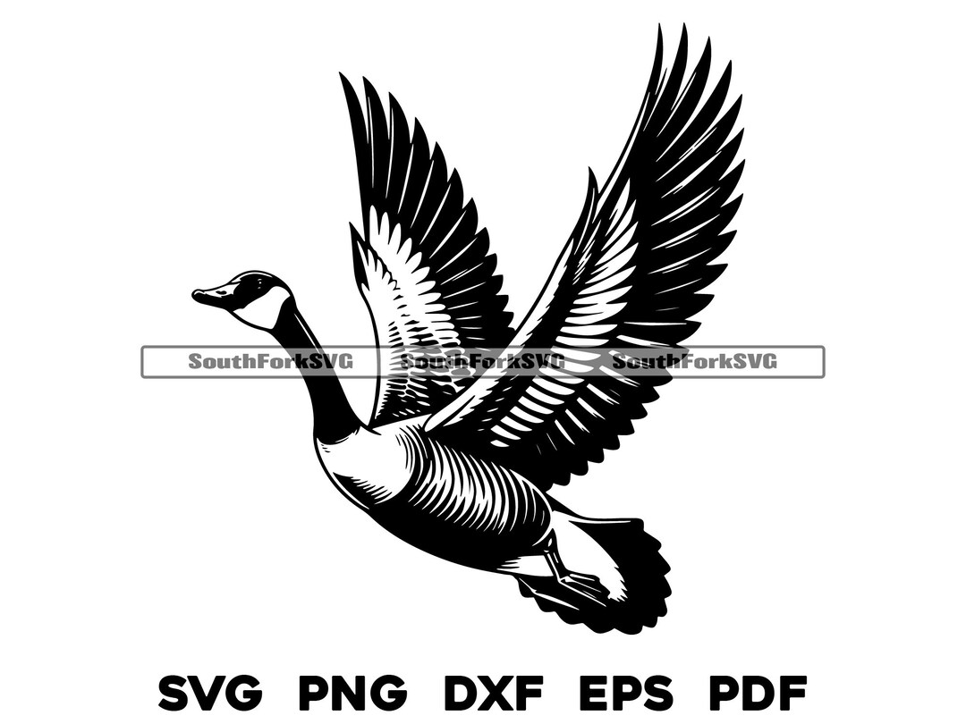 Flying Canadian Goose Svg Png Dxf Eps Pdf | Vector Graphic Design Cut ...