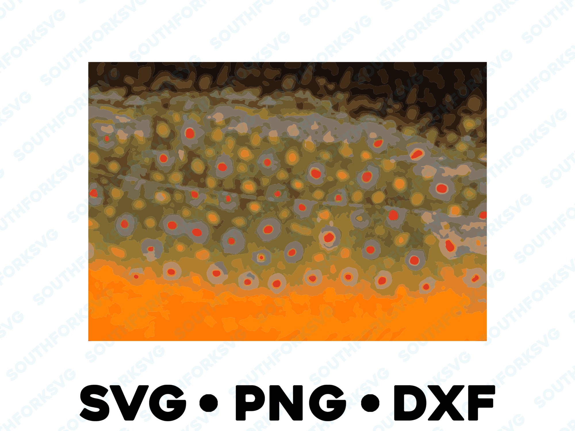 Brook Trout Skin Pattern SVG PNG DXF Vector Transparent Cameo ...