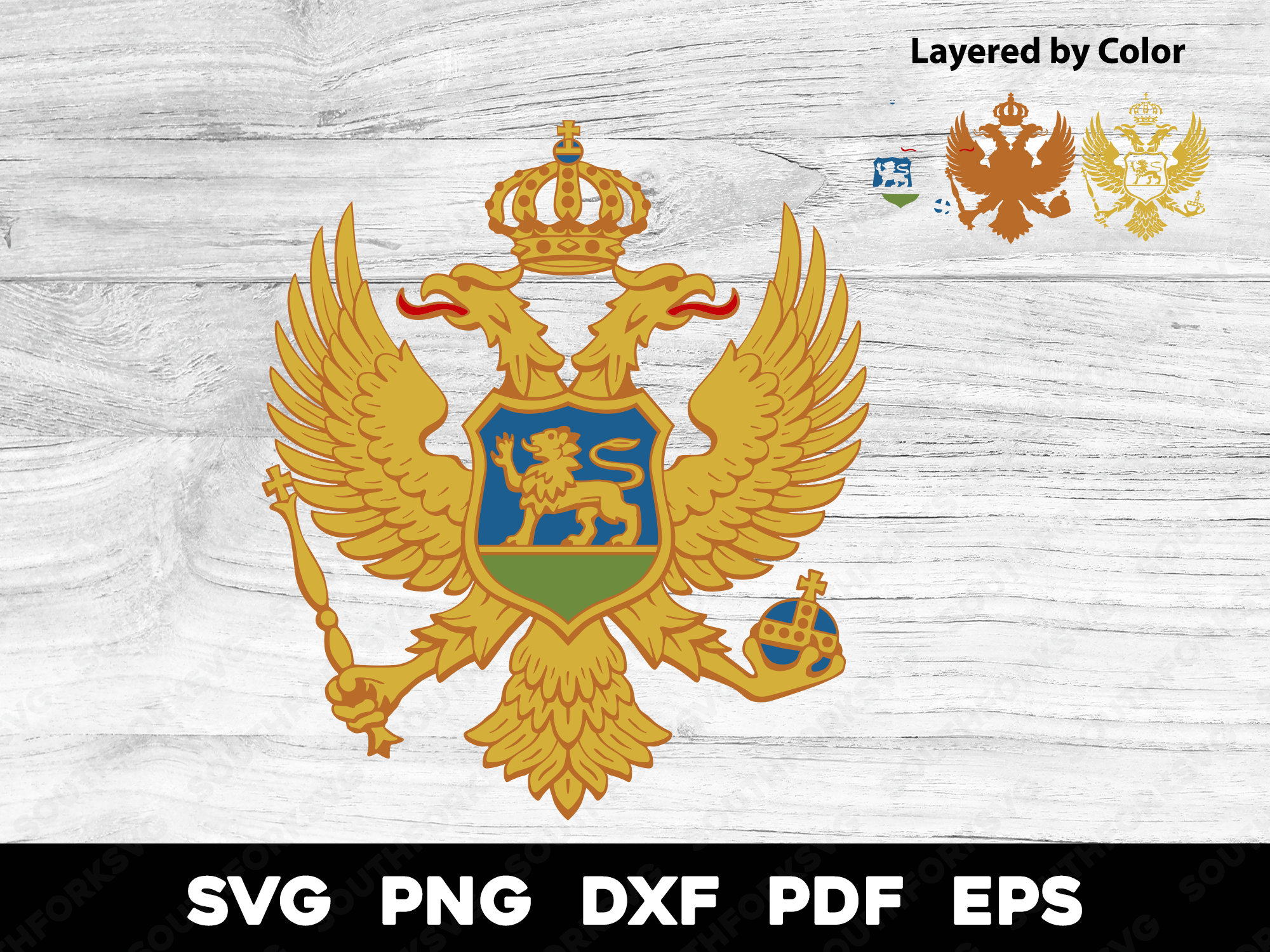 Montenegro Flag Crest Seal Coat of Arms | Svg Png Dxf Eps Pdf | Layered ...
