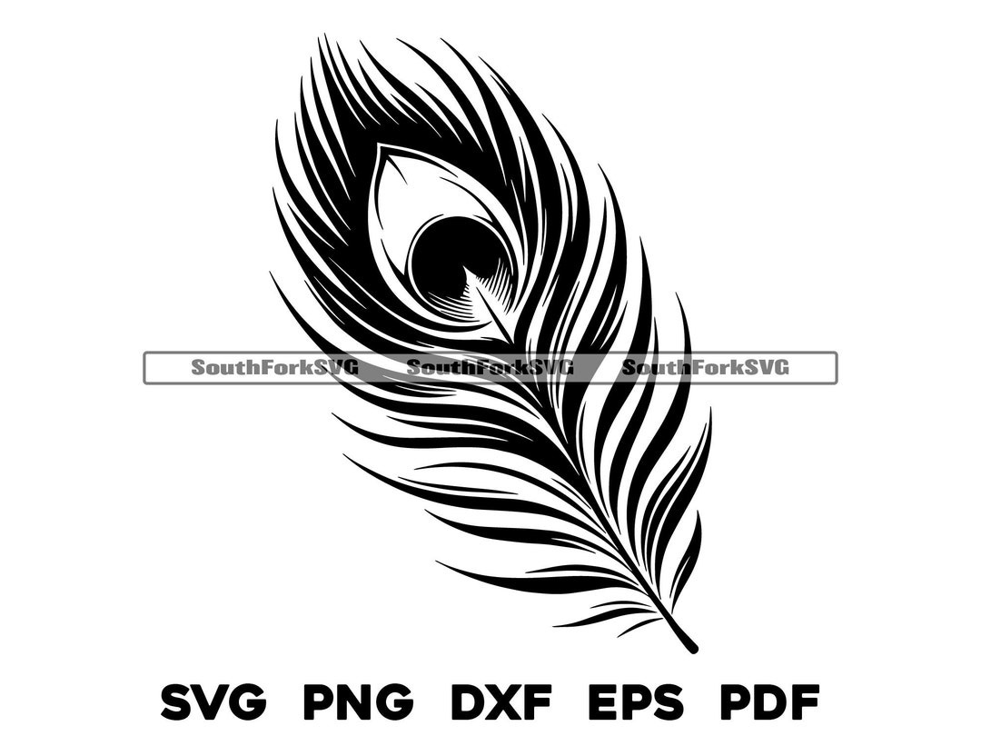 Simple Peacock Feather Design 2 | Svg Png Dxf Eps Pdf | Vector Graphics ...