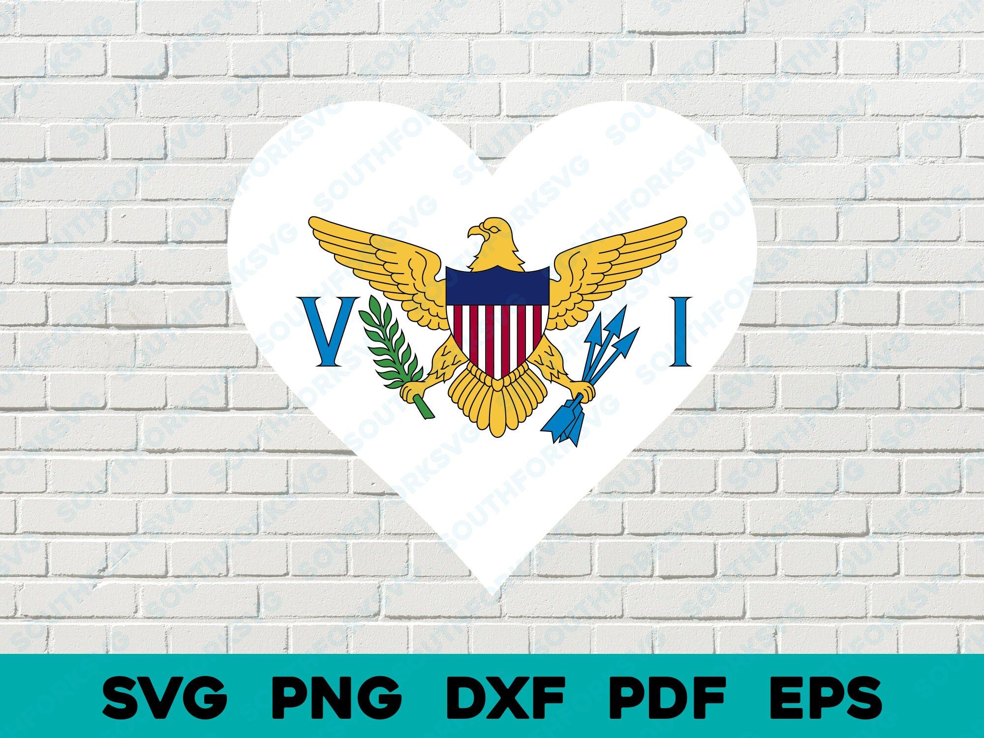 Virgin Islands Flag Heart Svg Png Dxf Eps Pdf Vector Graphic Design ...