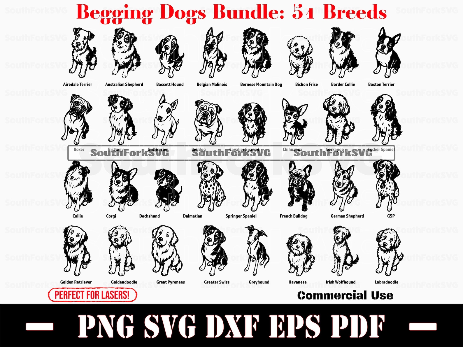 51 Begging Dogs Mega Bundle Svg Png Dxf Eps Pdf Vector Graphic Cut File ...