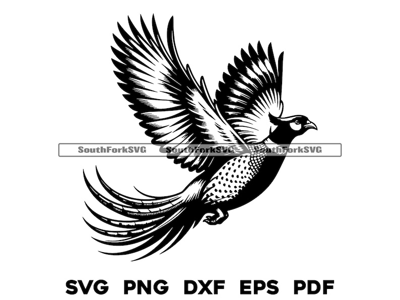 Flying Pheasant Design Files Svg Png Dxf Eps Pdf | Vector Graphic ...