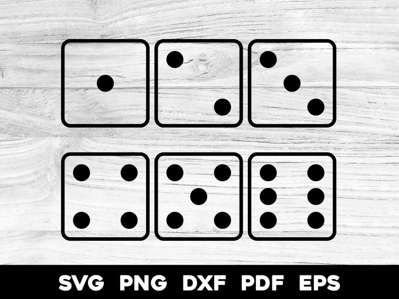 Dice Faces Set 1 Transparent Svg Png Dxf Eps Pdf Vector - Etsy Australia
