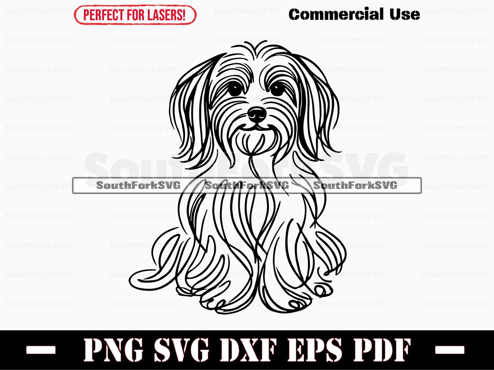 Havanese Dog Minimal Line Art Svg Png Dxf Eps Pdf | Vector Graphic Cut ...