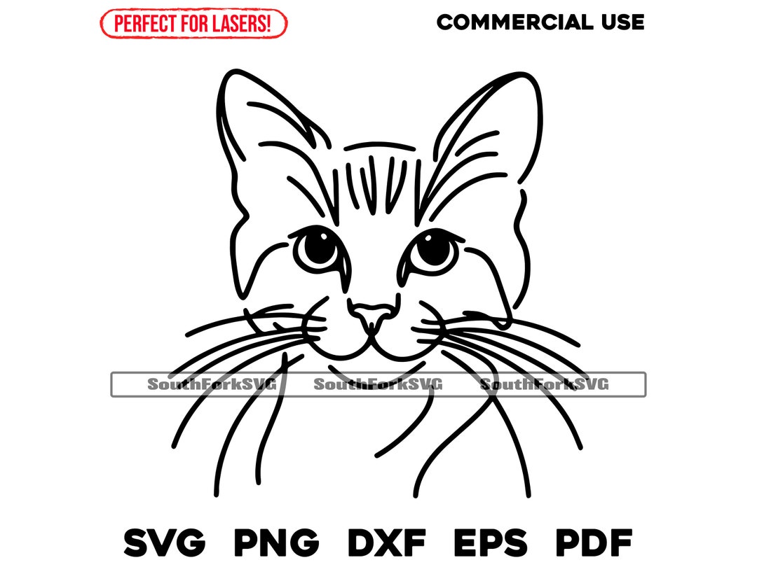 Ginger Cat Minimal Line Art | Svg Png Dxf Eps Pdf | Vector Graphic Cut ...