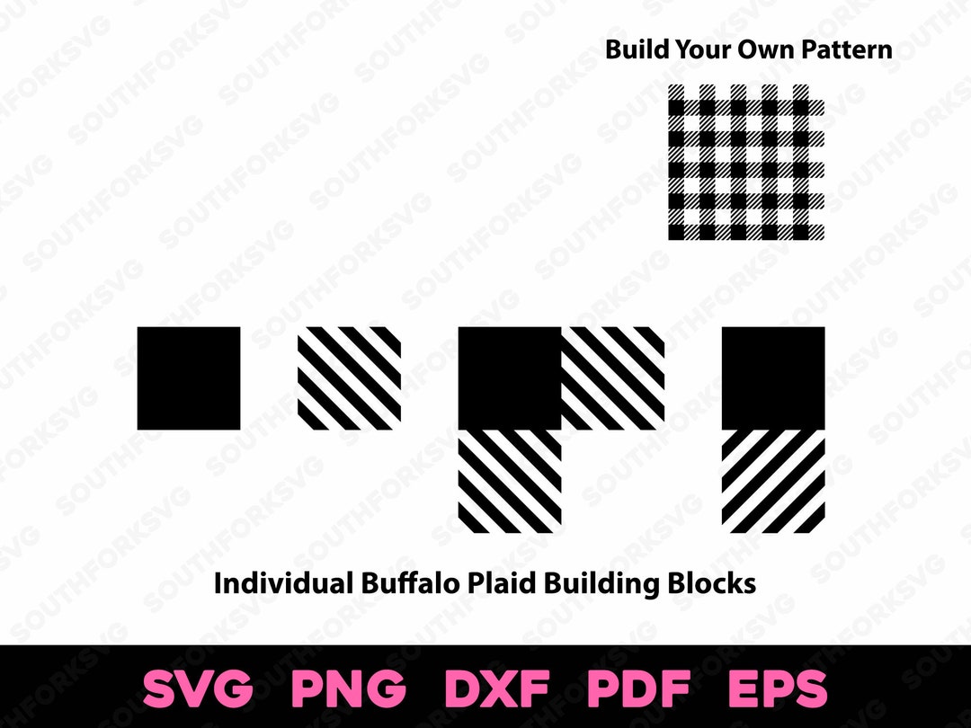 Buffalo Plaid Pattern Building Blocks Svg Png Dxf Eps Pdf - Etsy