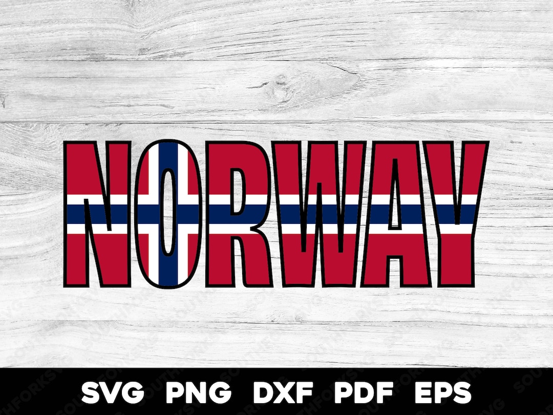 Norway Norwegian Flag Name Design | Svg Png Dxf Eps Pdf | Vector ...