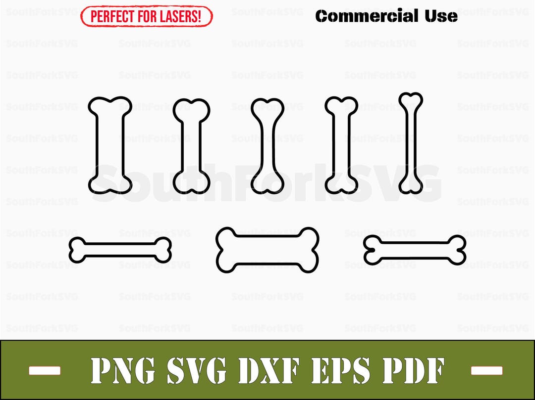 Simple Bones Outlines Digital Bundle Svg Png Dxf Eps Pdf | Vector ...