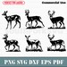 White Tailed Deer Bundle Svg Png Dxf Eps Pdf Laser Cnc Vinyl Cut Print ...