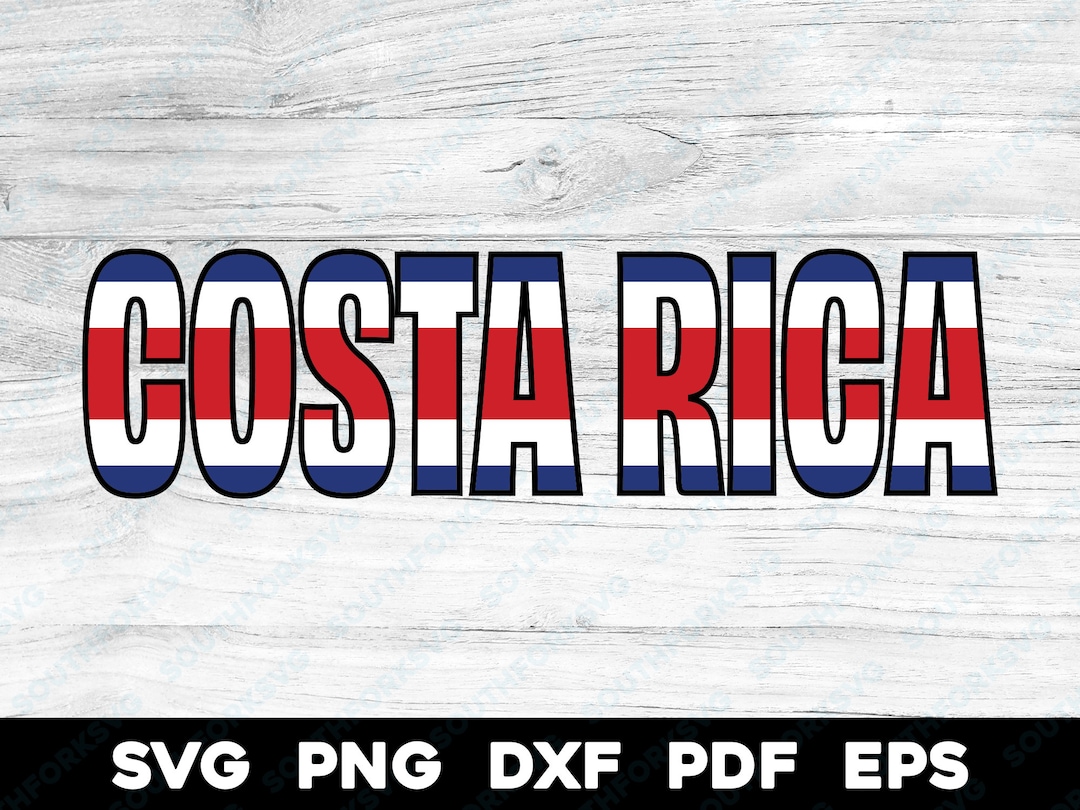 Costa Rica National Flag Word | Svg Png Dxf Eps Pdf | Vector Graphic ...