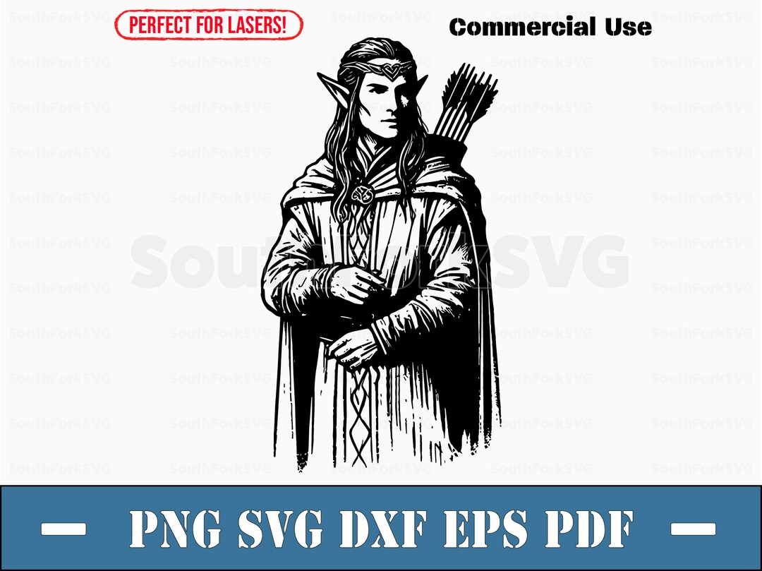 Laser Engrave File Elf Svg Png Dxf Eps Pdf Vector Graphic Design Cut ...