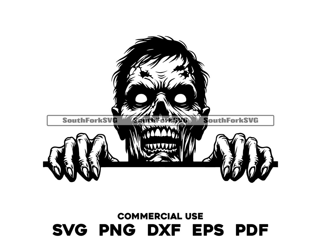 Peeking Zombie Head Svg Png Dxf Eps Pdf | Transparent Vector Graphic ...