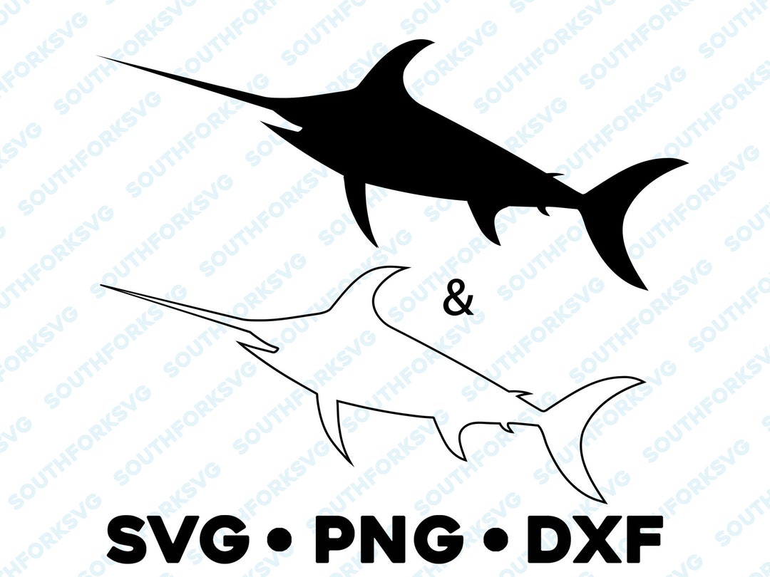 Swordfish Marlin Sailfish SVG PNG DXF Vector Transparent Graphic Design ...