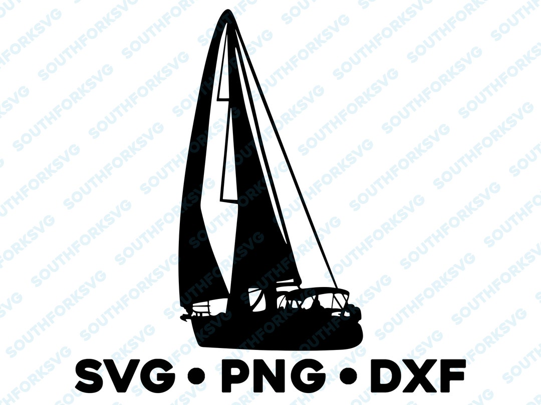 Veleiro SVG PNG DXF barco navio pacote silhueta corte arquivo vetor ...