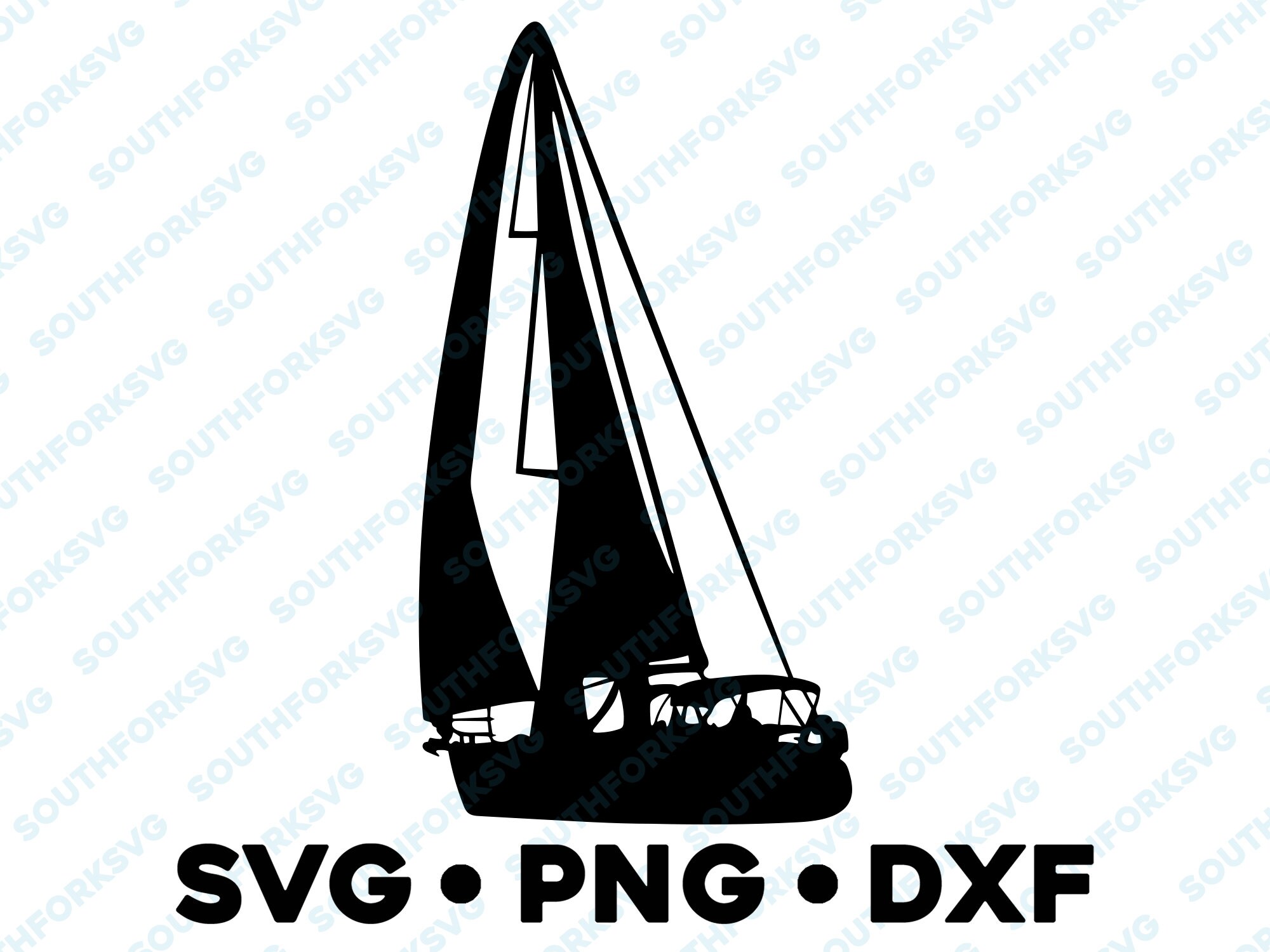 Velero SVG PNG DXF Barco Paquete Silueta Corte Archivo Vector Diseño ...