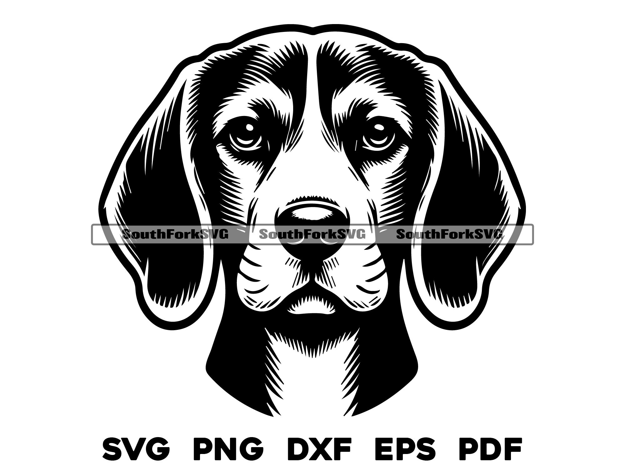 Beagle Dog Head Design | Svg Png Dxf Eps Pdf | Vector Graphic Cut File ...