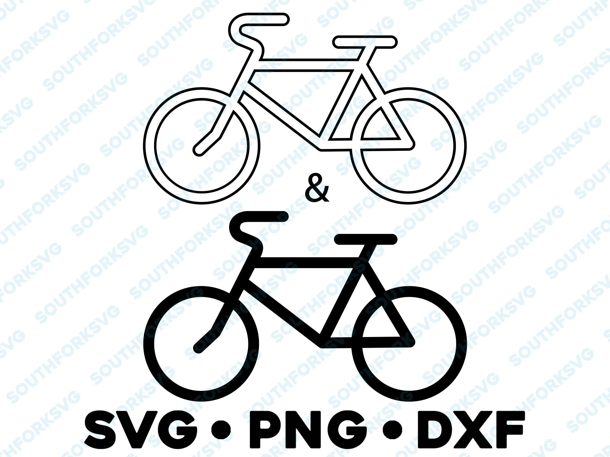Simple Bike Outline Silhouette Bicycle Biking SVG PNG DXF Vector ...
