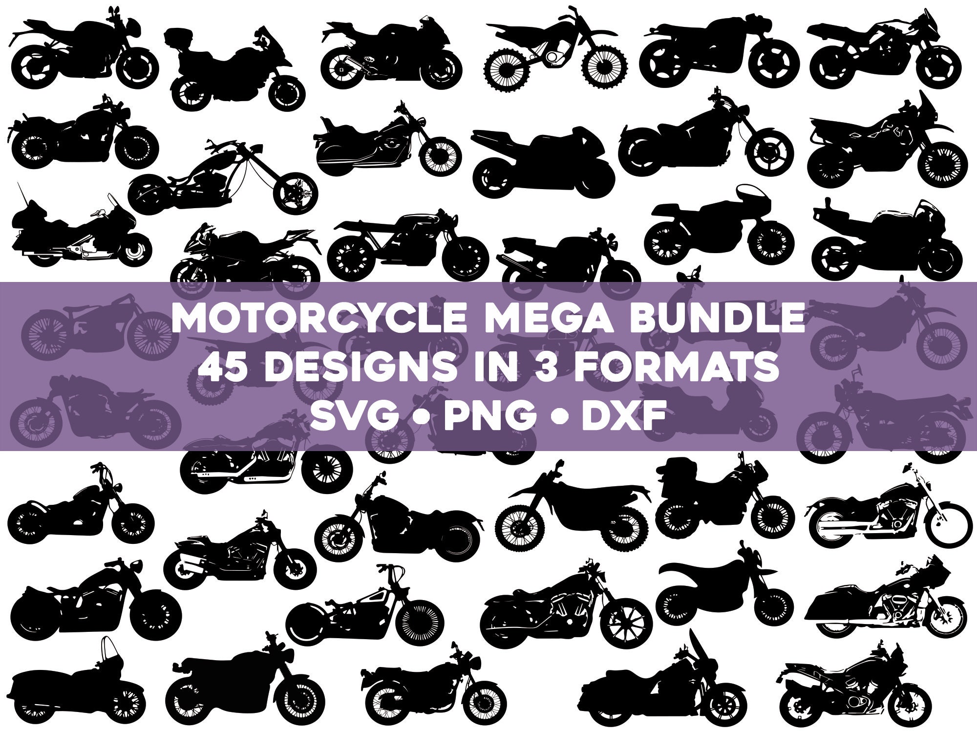 Motorcycle SVG Bundle Silhouette PNG DXF Cut File Design - Etsy
