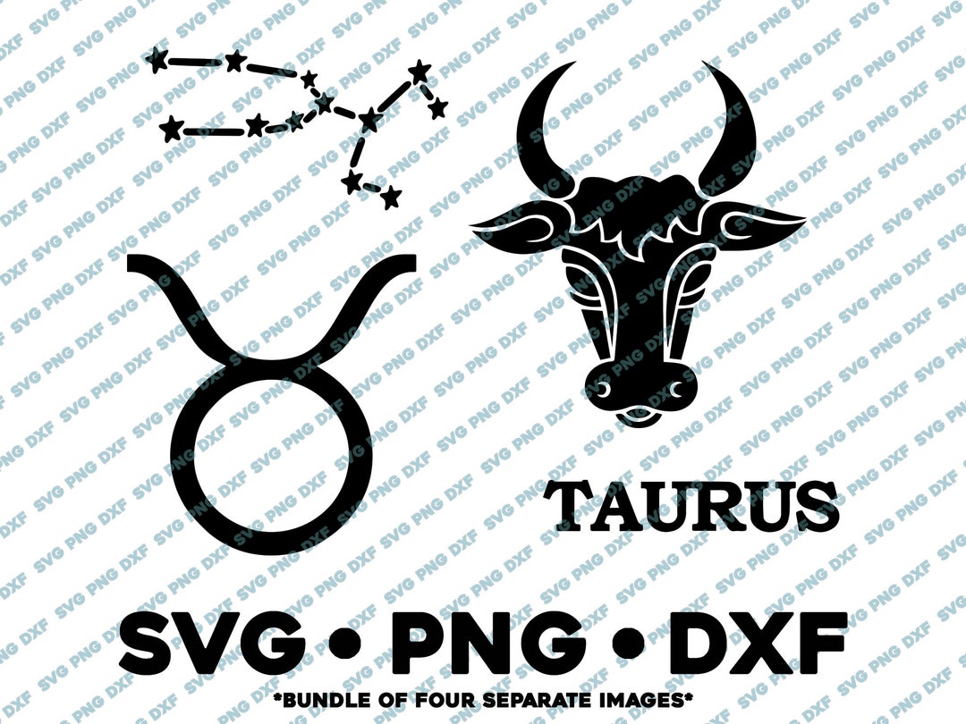 Taurus Zodiac Bundle SVG PNG DXF Cut File for Silhouette Cameo Star ...