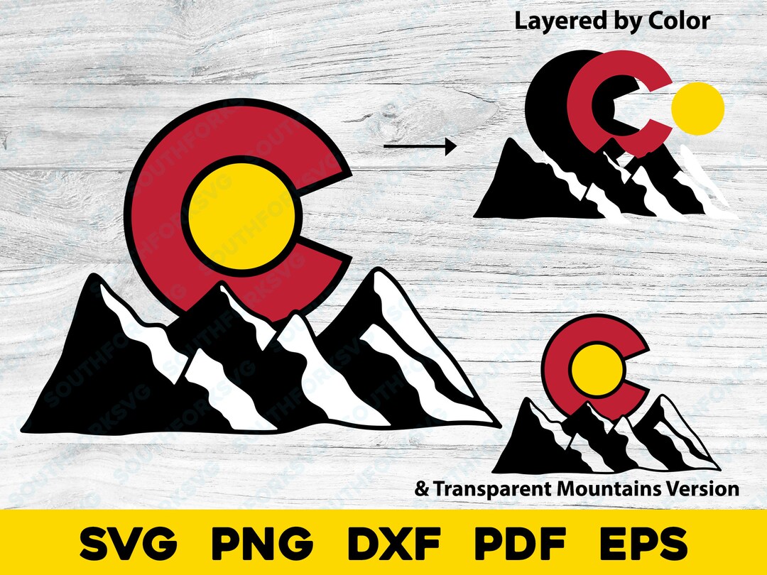 Colorado State Flag C With Mountains Layered | Svg Png Dxf Eps Pdf ...