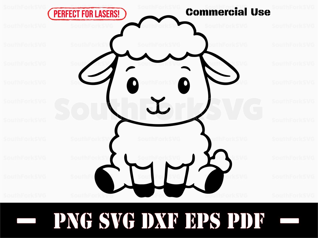 Cute Baby Sheep Svg Png Dxf Eps Pdf Vector Graphic Design Cut Print Dye ...