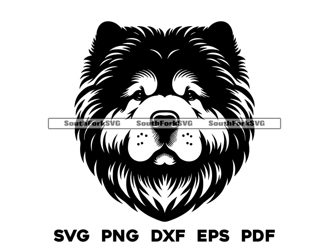 Chow Chow Dog Head Design | Svg Png Dxf Eps Pdf | Vector Graphic Cut ...