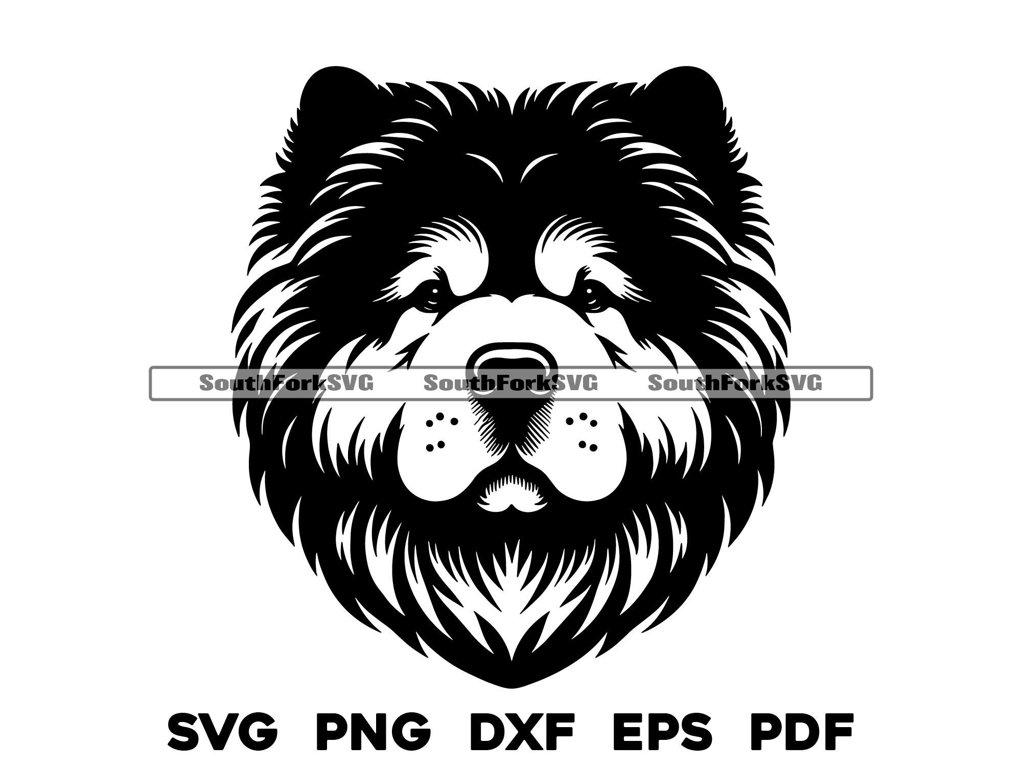 Chow Chow Dog Head Design | Svg Png Dxf Eps Pdf | Vector Graphic Cut ...