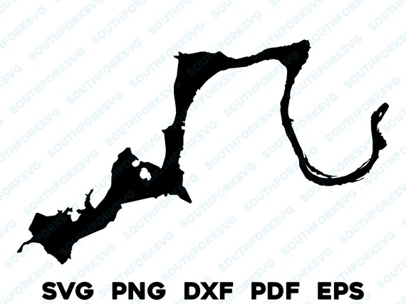 Nickajack Lake Tennessee Map Shape Silhouette Svg Png Dxf Pdf | Etsy