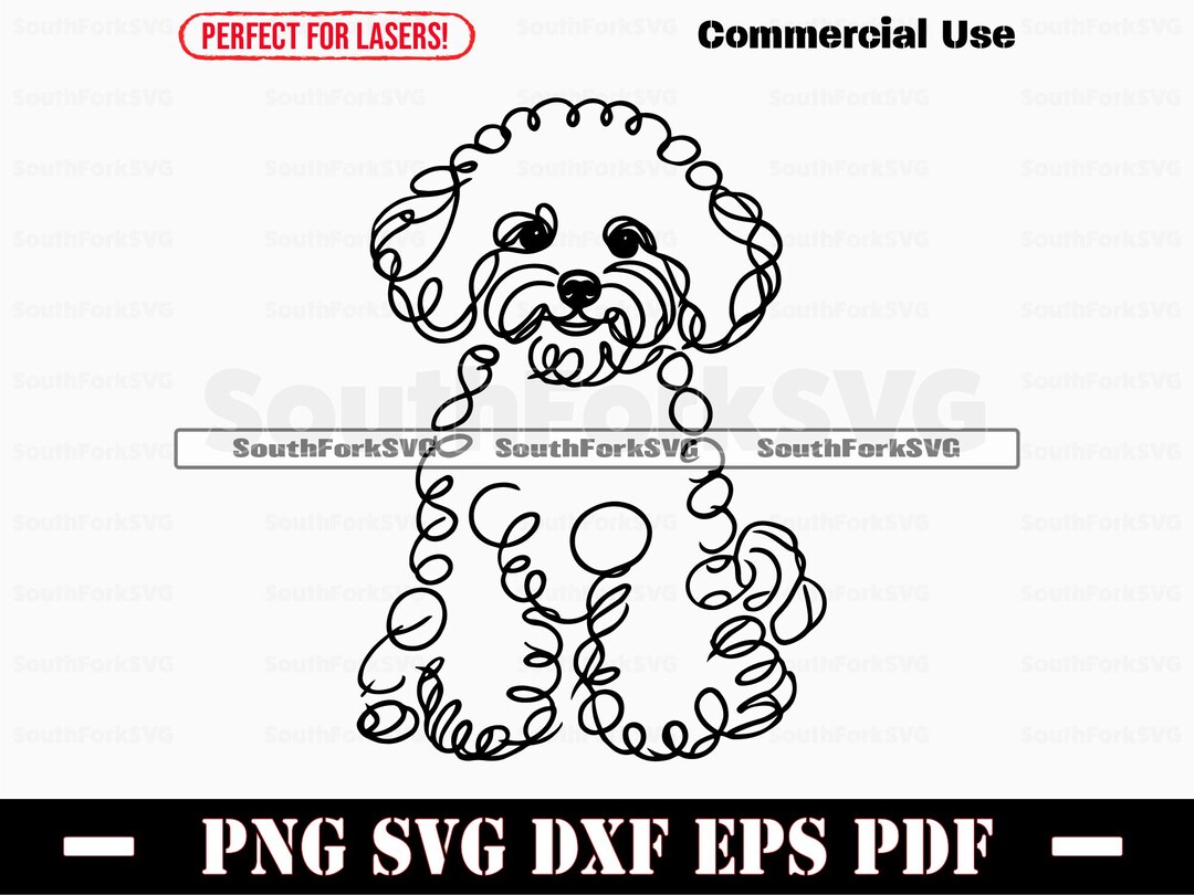 Bichon Frise Dog Line Art | Svg Png Dxf Eps Pdf | Vector Graphic Cut ...