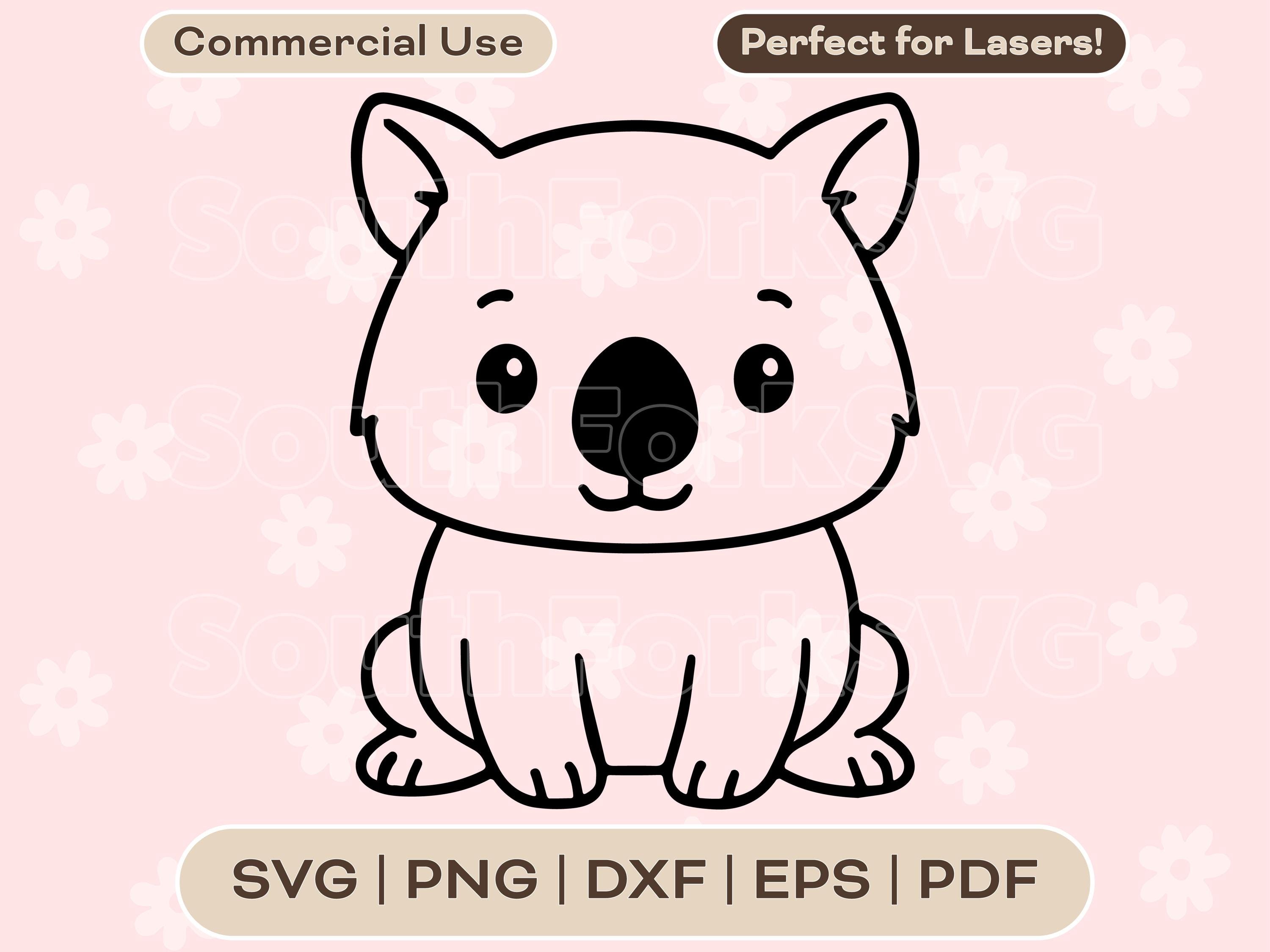 Wombat Cute Baby Australian Animal Svg Png Dxf Eps Pdf | Vector Graphic ...