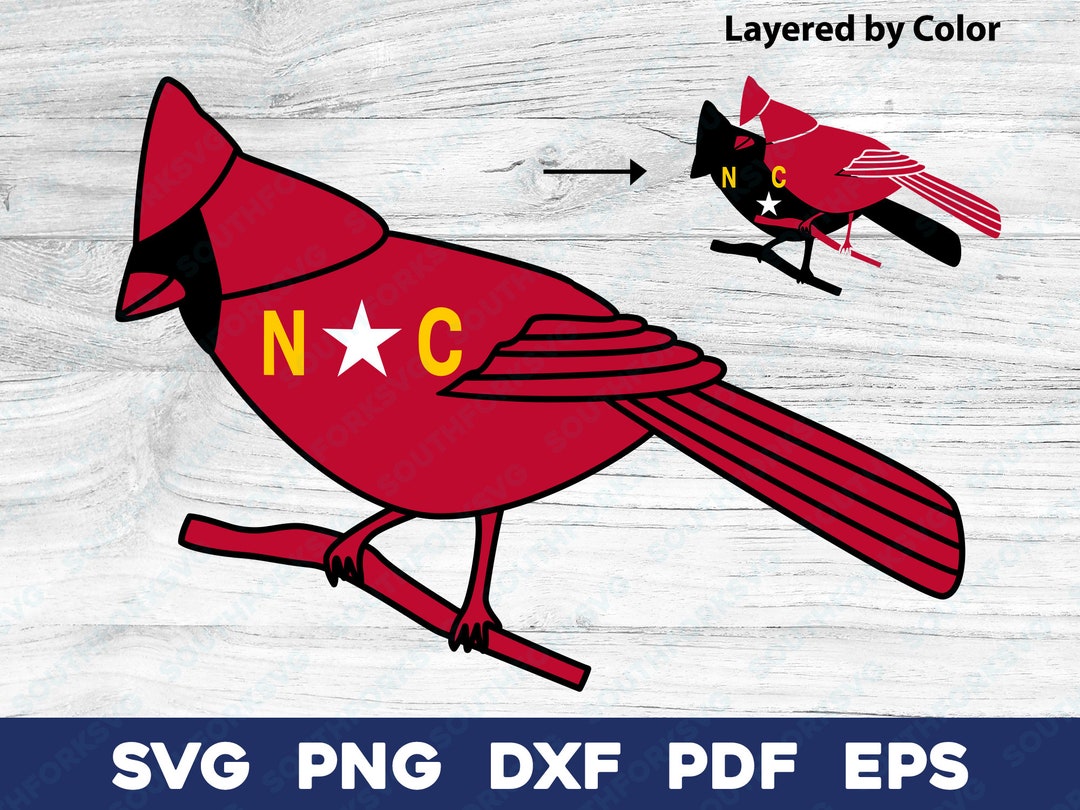North Carolina Flag Cardinal Layered Svg Png Dxf Eps Pdf | Vector ...