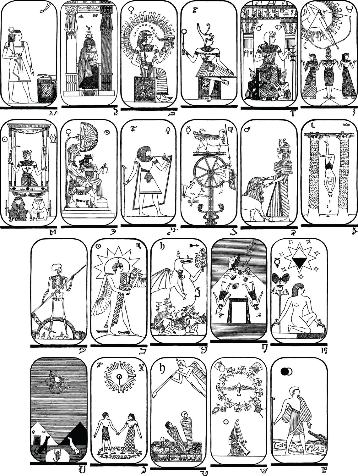 Complete 22 Ancient Egyptian Tarot Major Arcana Trump Cards SVG PNG ...