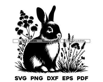 Floral Rabbit Svg, Png, Dxf, Eps, Pdf - Etsy