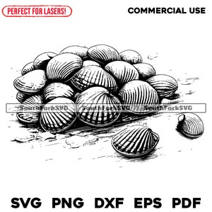 Laser Engrave Files Clams on Ice Svg Png Dxf Eps Pdf Vector Graphic ...