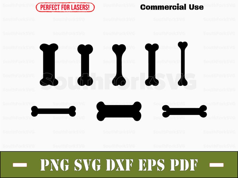Simple Dog Bones Silhouettes Bundle Svg Png Dxf Pdf Eps | Transparent ...