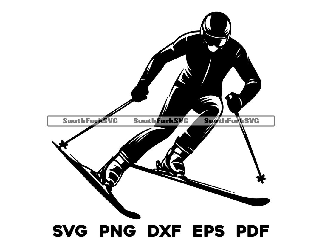 Skier Skiing Design Files 2 | Svg Png Dxf Eps Pdf Cut File Design ...